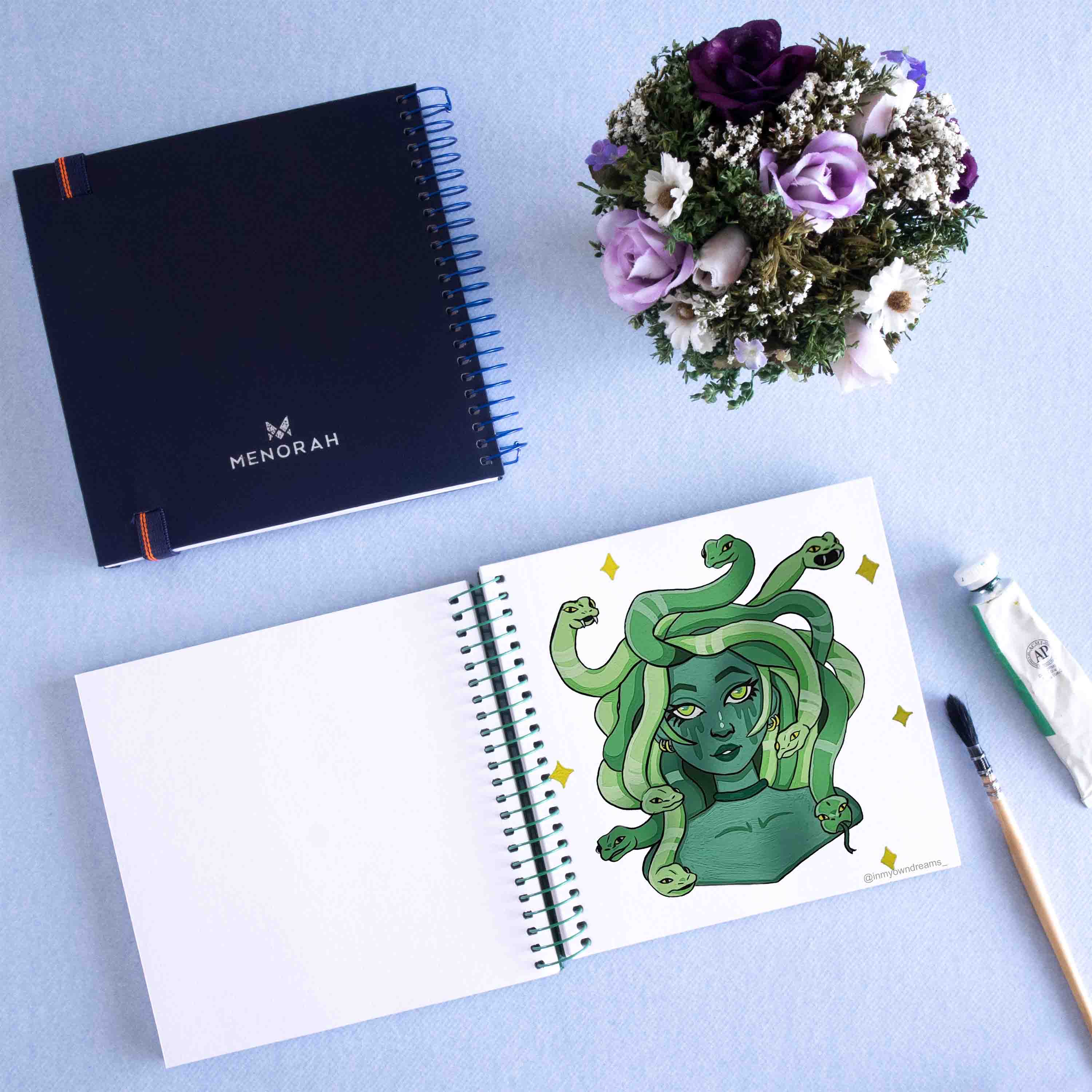 Menorah Medium SQUARE Sketchbook for Artist180 GSM100% handmade ...