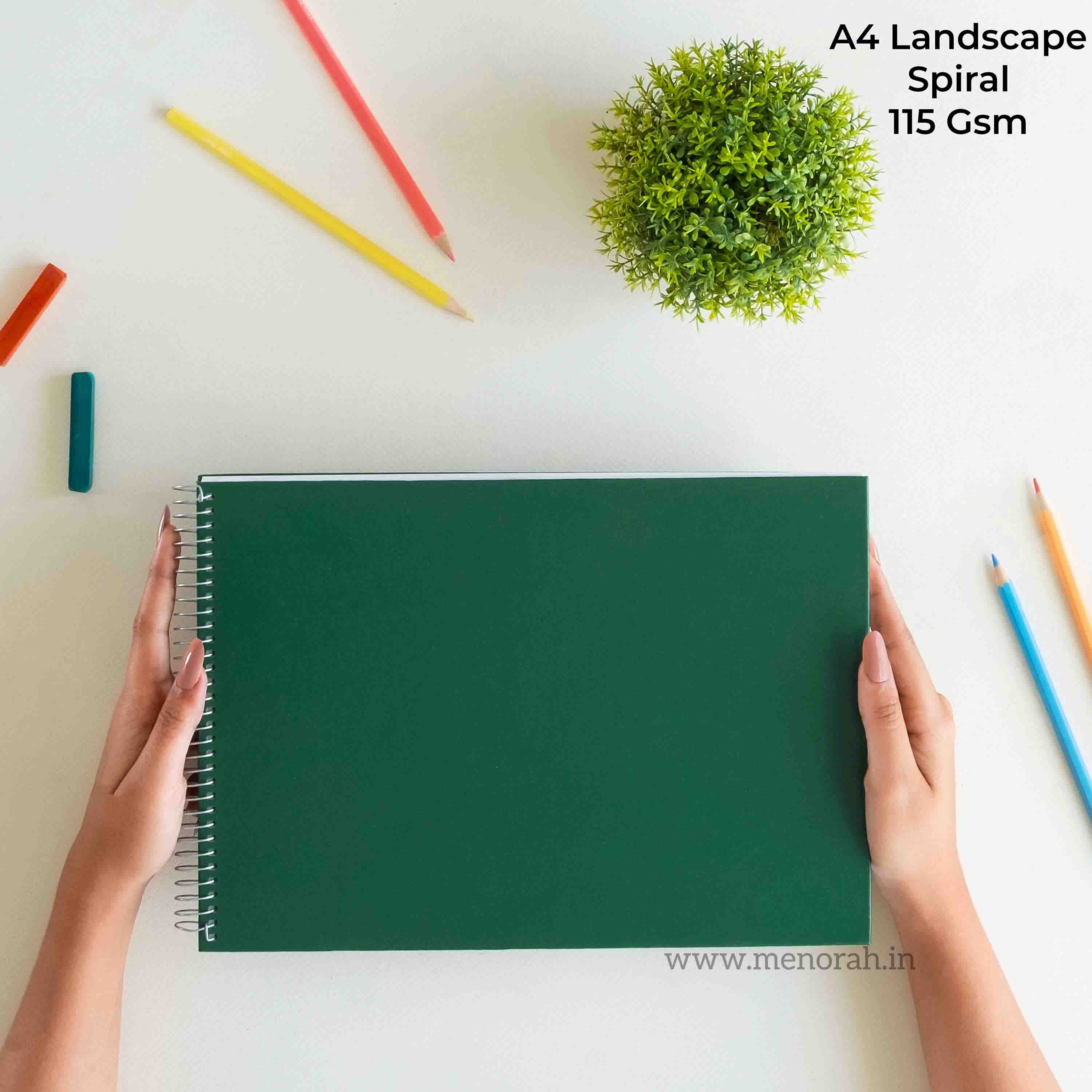 Buy A4 - SKETCHBOOK - 115 GSM - METAL SPIRAL BOUND - (LANDSCAPE ...