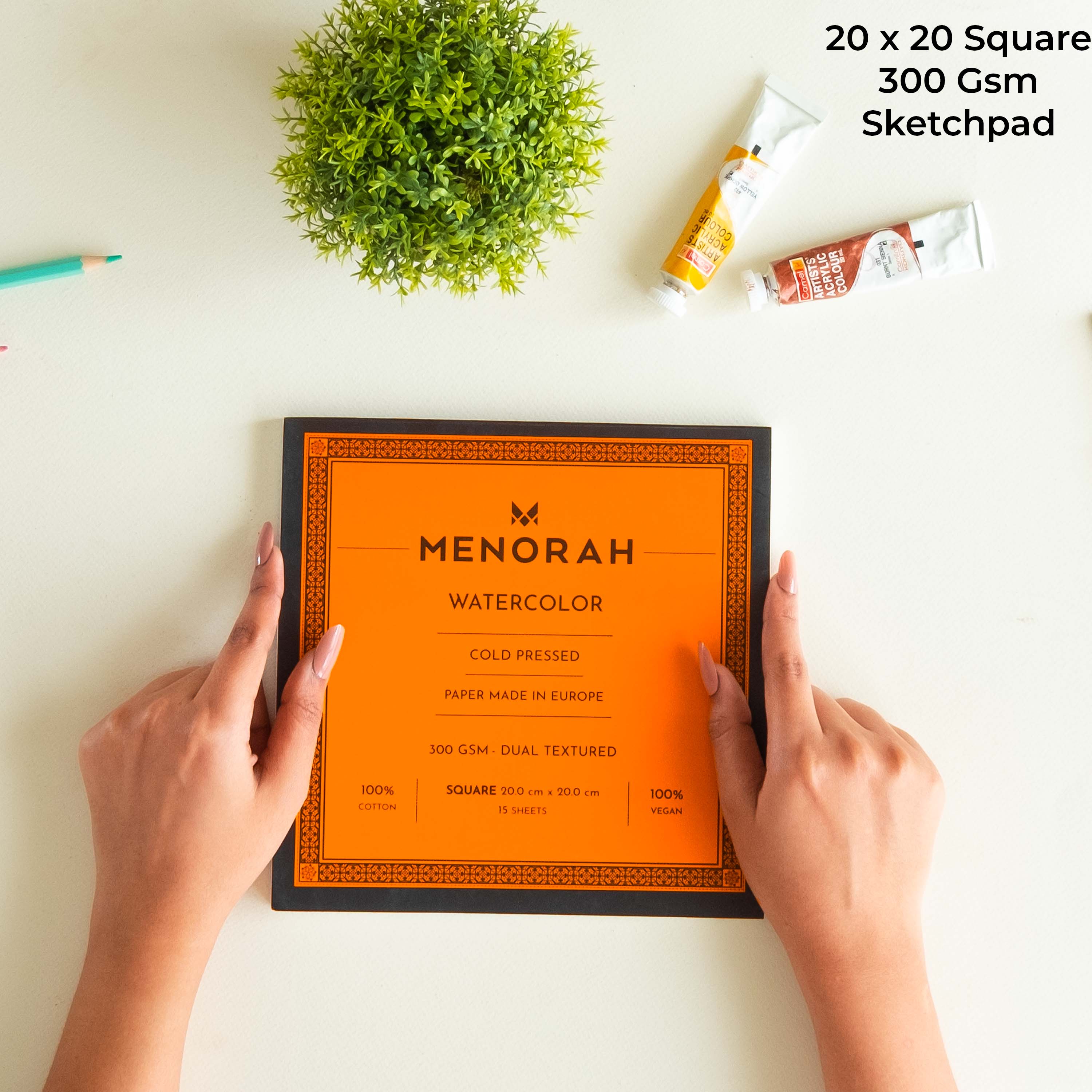 WATERCOLOR SKETCHPAD ,SQUARE-300 GSM SKETCHBOOK, – MENORAH Creatif